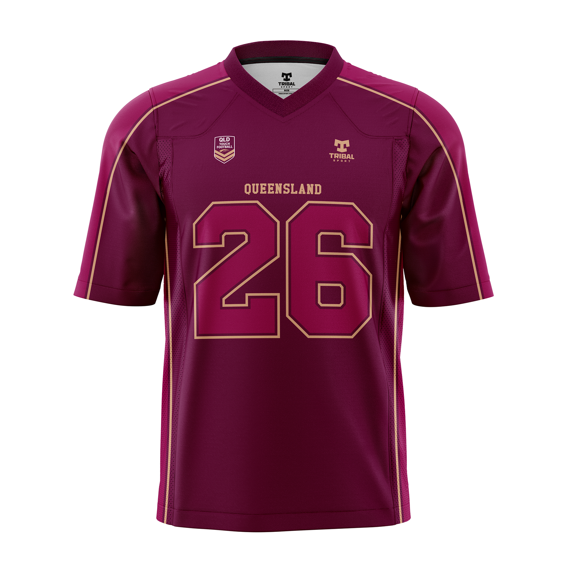 QTF Qtr Back Jersey - Maroon - Tribal Sport