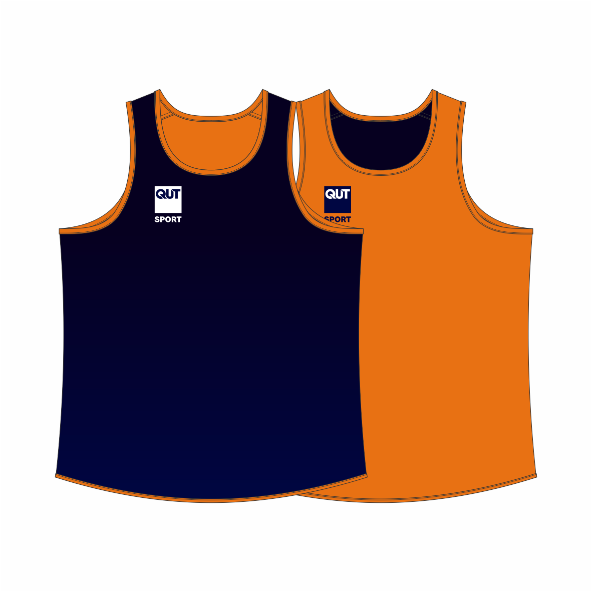 QUT Sport Reversible singlet - Tribal Sport